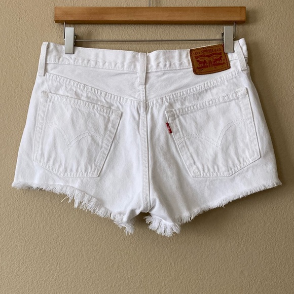 Levi's | Shorts | Levis White Cut Off Distressed Jean Shorts | Poshmark